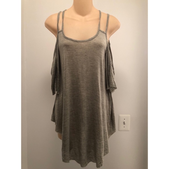 Tops | Lightweight Neutral Top With Cutout Shoulder | Poshmark